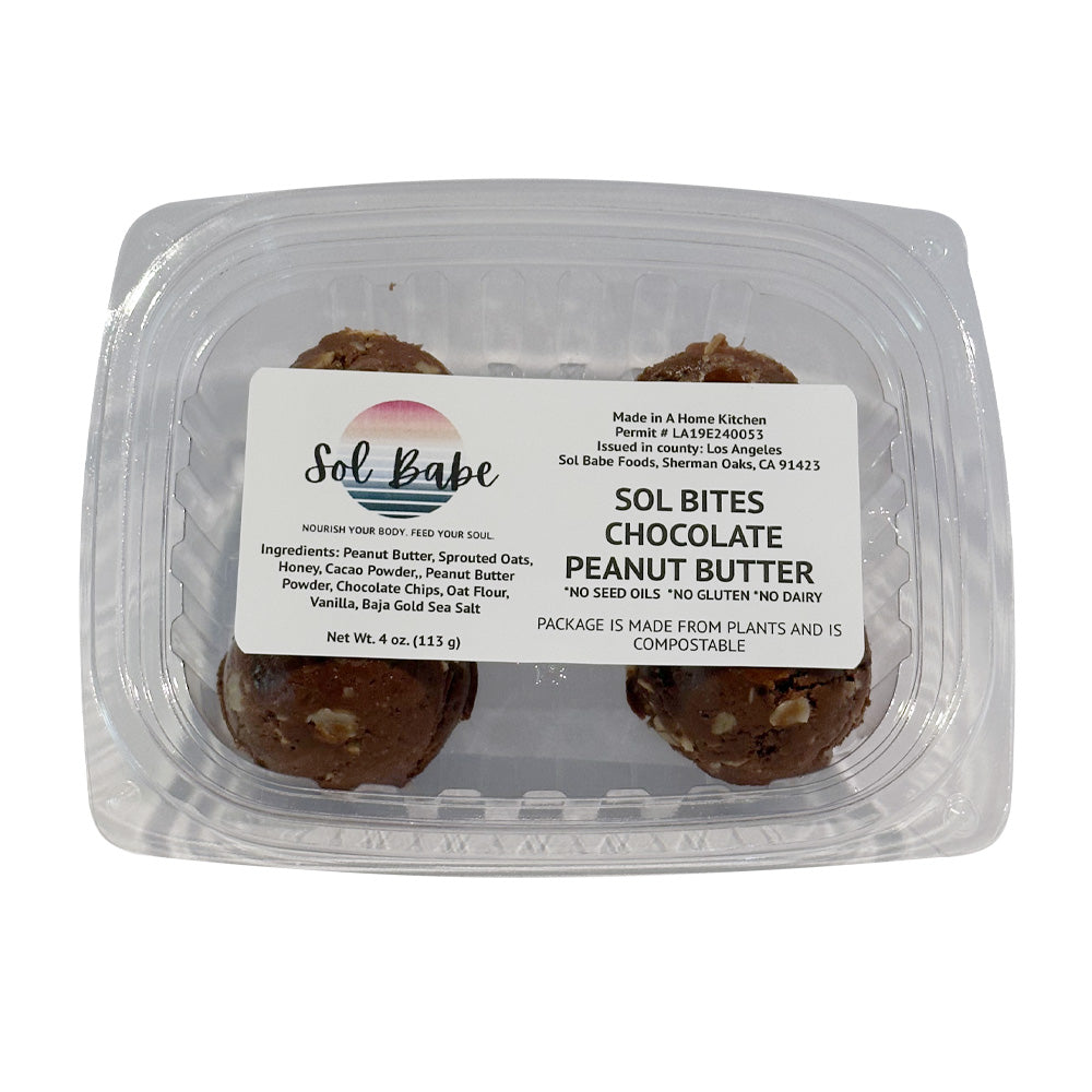 Sol Bites Chocolate Peanut Butter - Organic, Gluten-Free, No Seed Oils ...